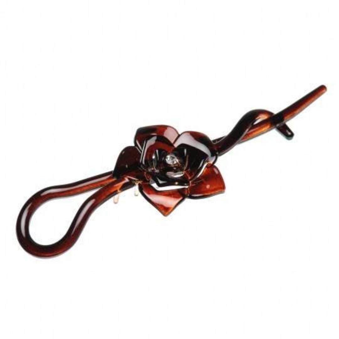 Medium Size Flower Shape Hair Pin in Brown - Etsy