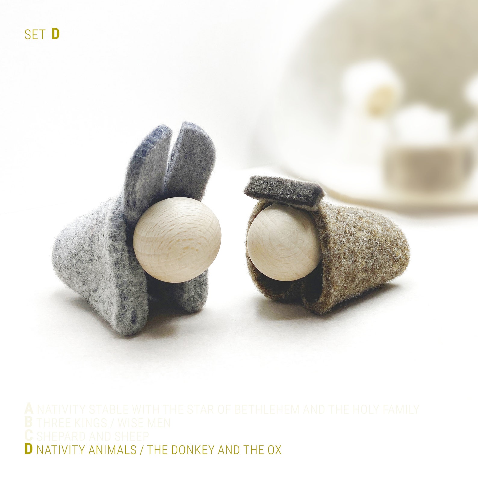 Bethlehem Nativity Set With Wood Felt Nativity Figures, the Holy Family ...