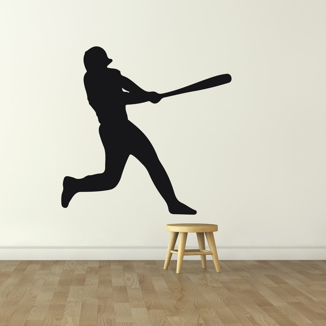 Sport Silhouette Baseball Player Sticker - Etsy