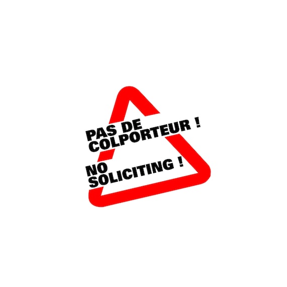 Pas de colporteur autocollant de porte no soliciting - Etsy Canada