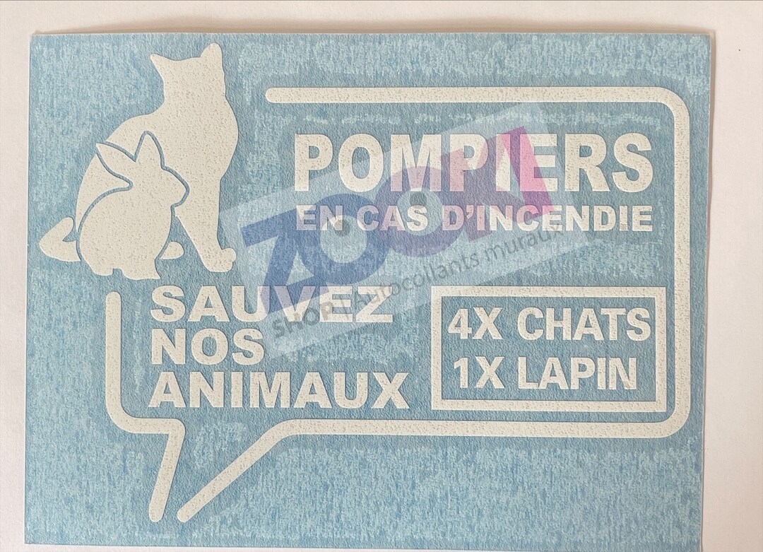 Firefighters Sticker Save My Pet. Fire Safety, 4x Cats, 1x Rabbit - Etsy