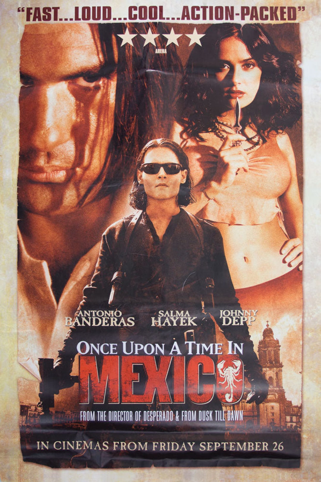 Once Upon a Time in Mexico Poster Johnny Depp Large Adshel - Etsy