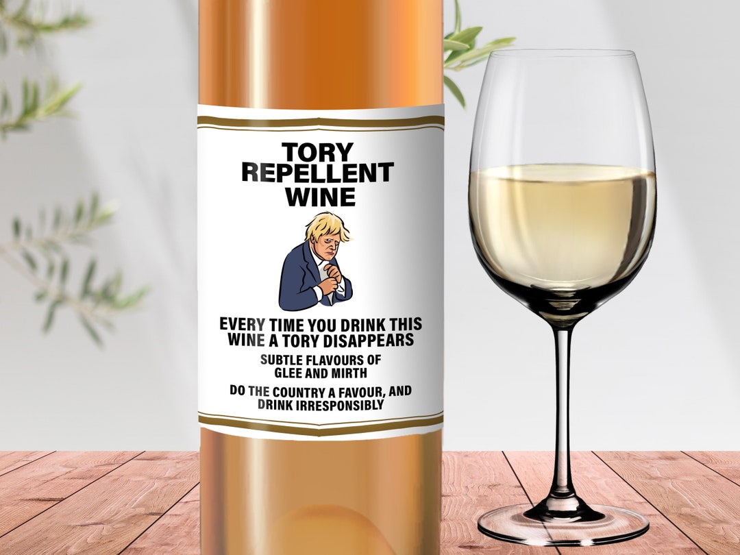 Funny Rude Wine Bottle Label / Sticker Secret Santa Gift Anti Tory ...