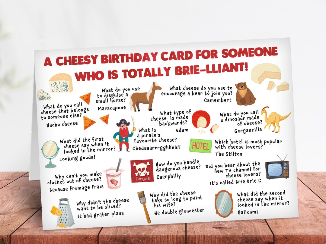 Cheesy Funny Birthday Card for Joke and Cheese Lovers - Dad, Brother ...