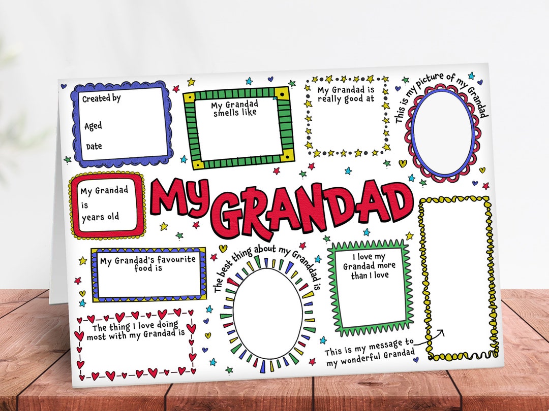 Cute Grandad Birthday Card for Gramps Pappy . Fill in the Blanks at ...