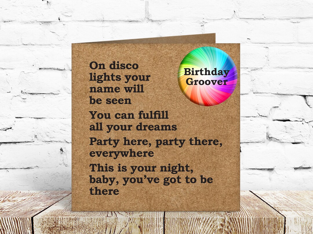 Birthday Card Seventies 70s Retro Disco Greetings for Friend / Sister ...