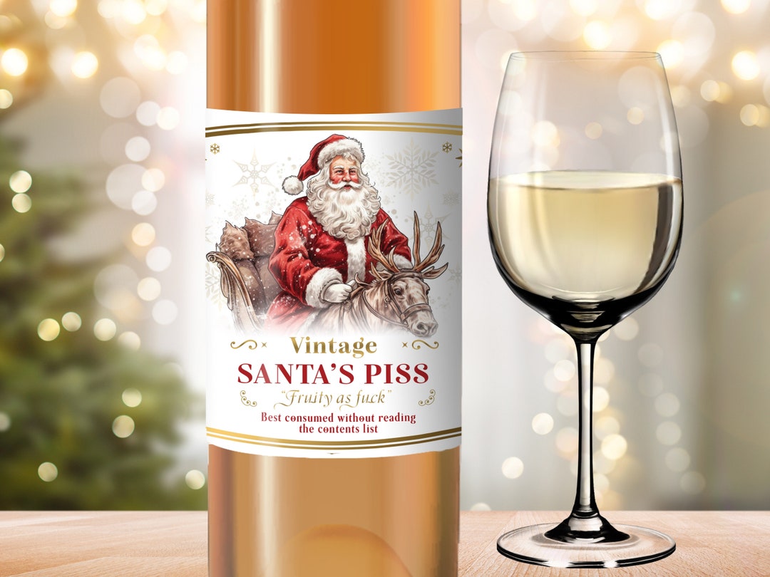Funny Christmas Wine Bottle Label / Sticker. Secret Santa Gift Office ...