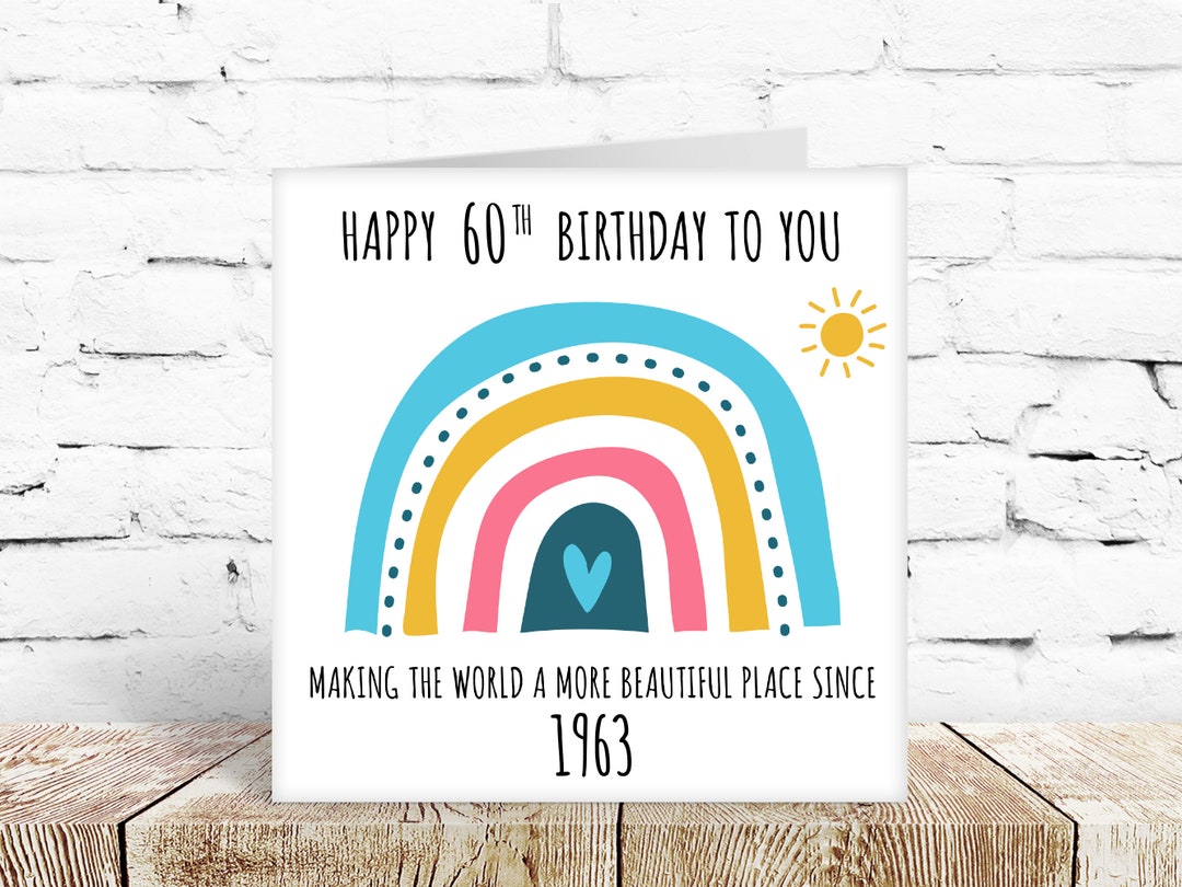Sixtieth Birthday Card Sixty Greetings 60th 1963 Friend - Etsy