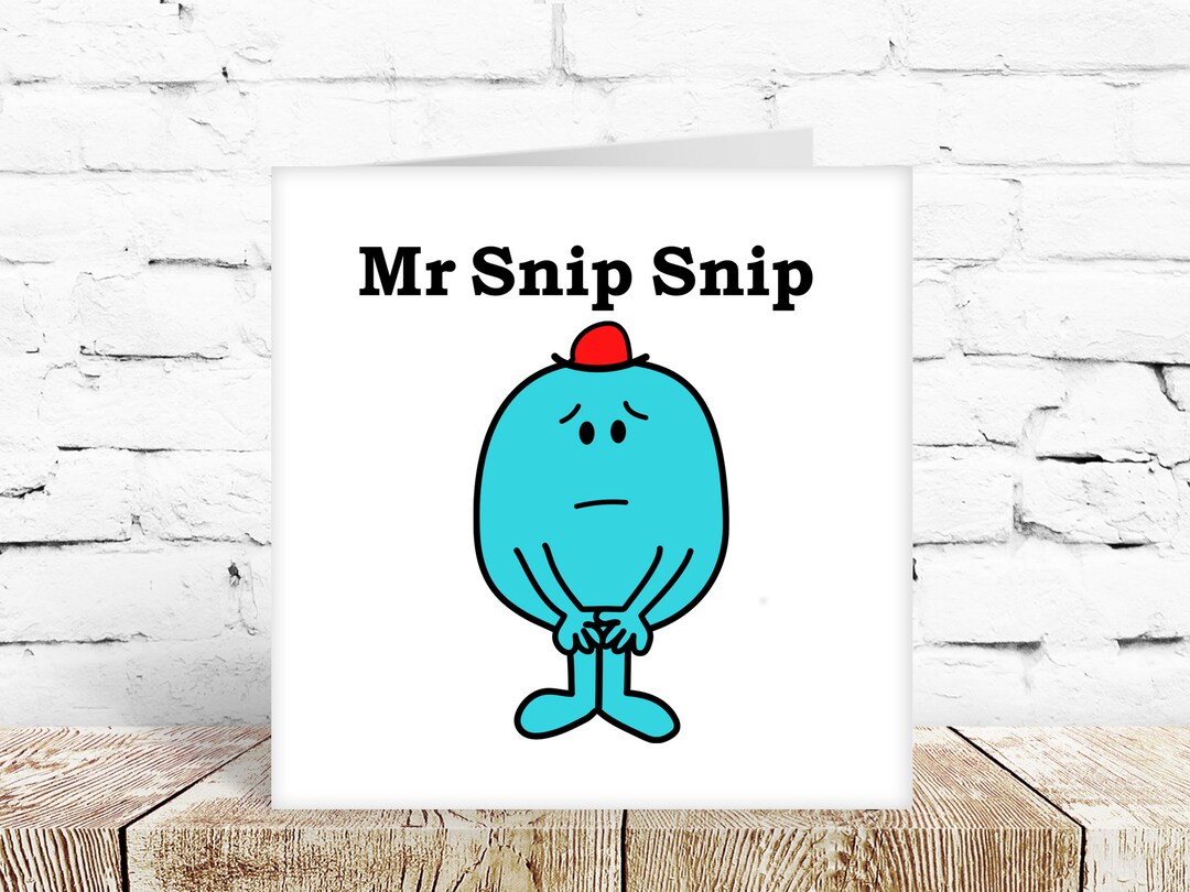 Funny Mr Men Inspired Vasectomy Card Snip Snipped Shooting Blanks Male ...