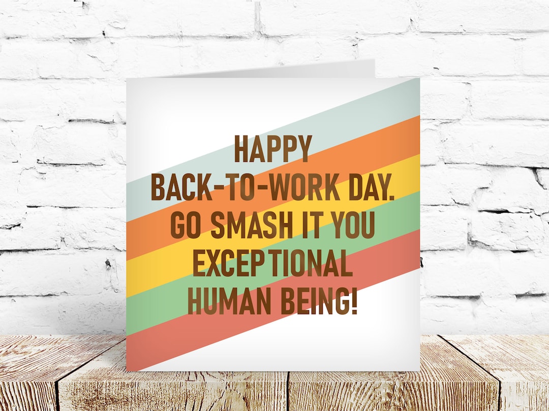 Return to Work Greeting Card - Motivational for End of Maternity Leave ...