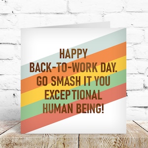 Return to Work Greeting Card - Motivational for End of Maternity Leave ...