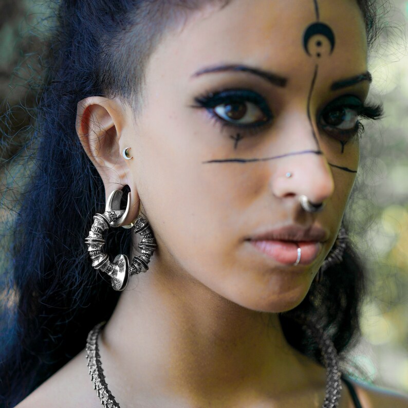 Circle Weights, Heavy Ear Weights, Ear Hangers, Silver Ear Gauges, 2 ...