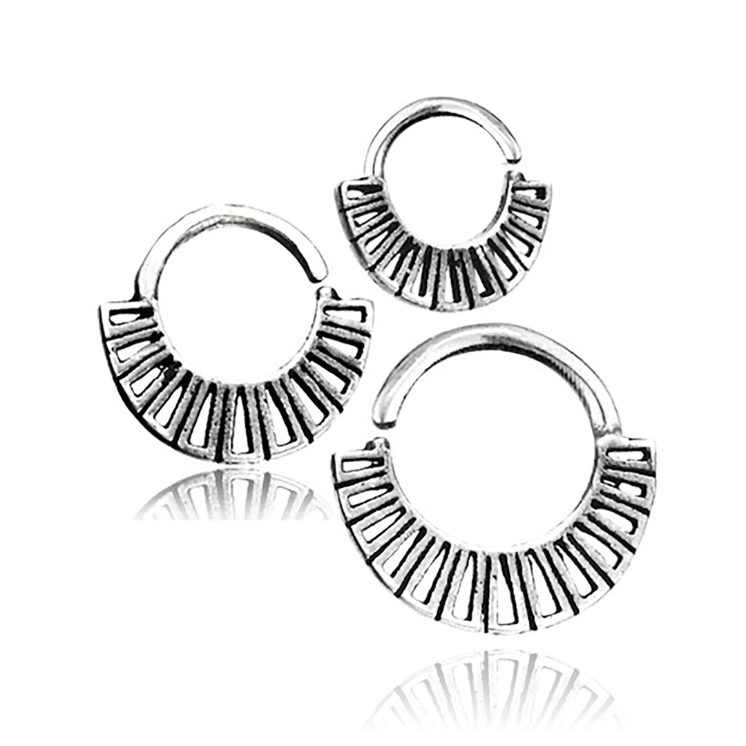 6mm Septum - Silver Nose Hoop - Sterling Silver Septum Ring - Rook ...