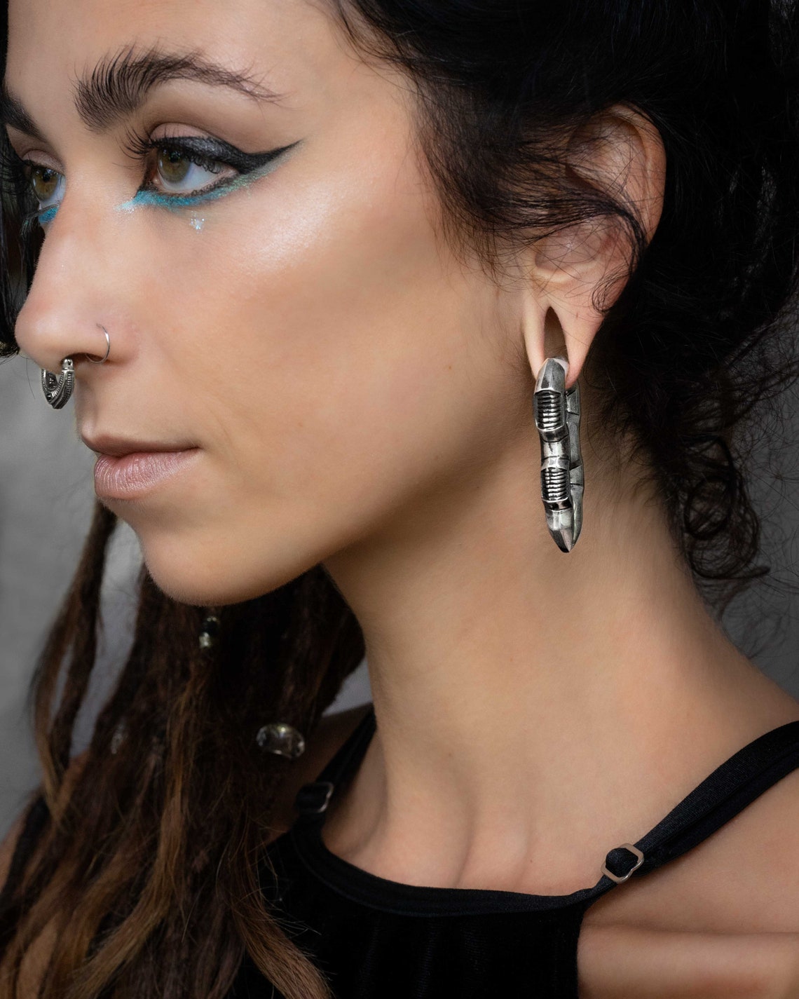 Alien Xenomorph Silver Ear Weights Ear Hangers Hr Giger - Etsy