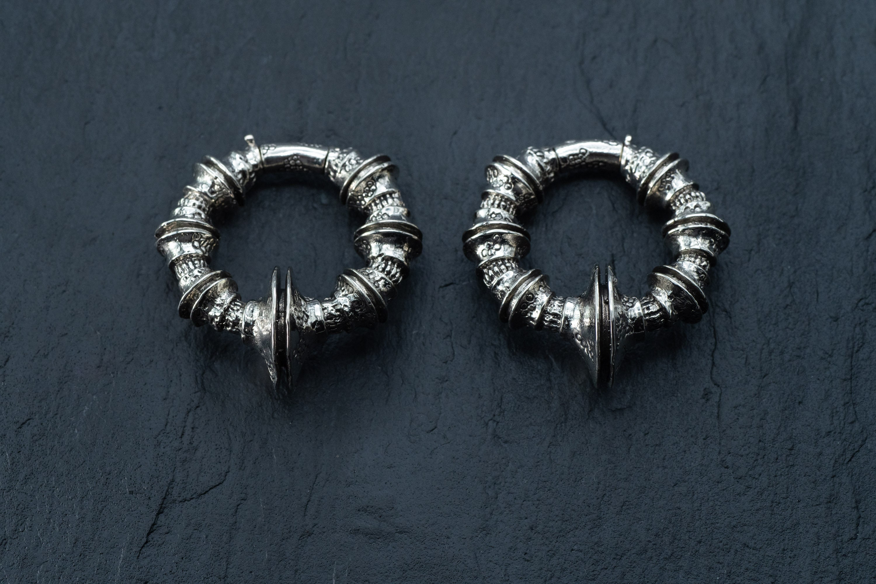 Circle Weights, Heavy Ear Weights, Ear Hangers, Silver Ear Gauges, 2 ...