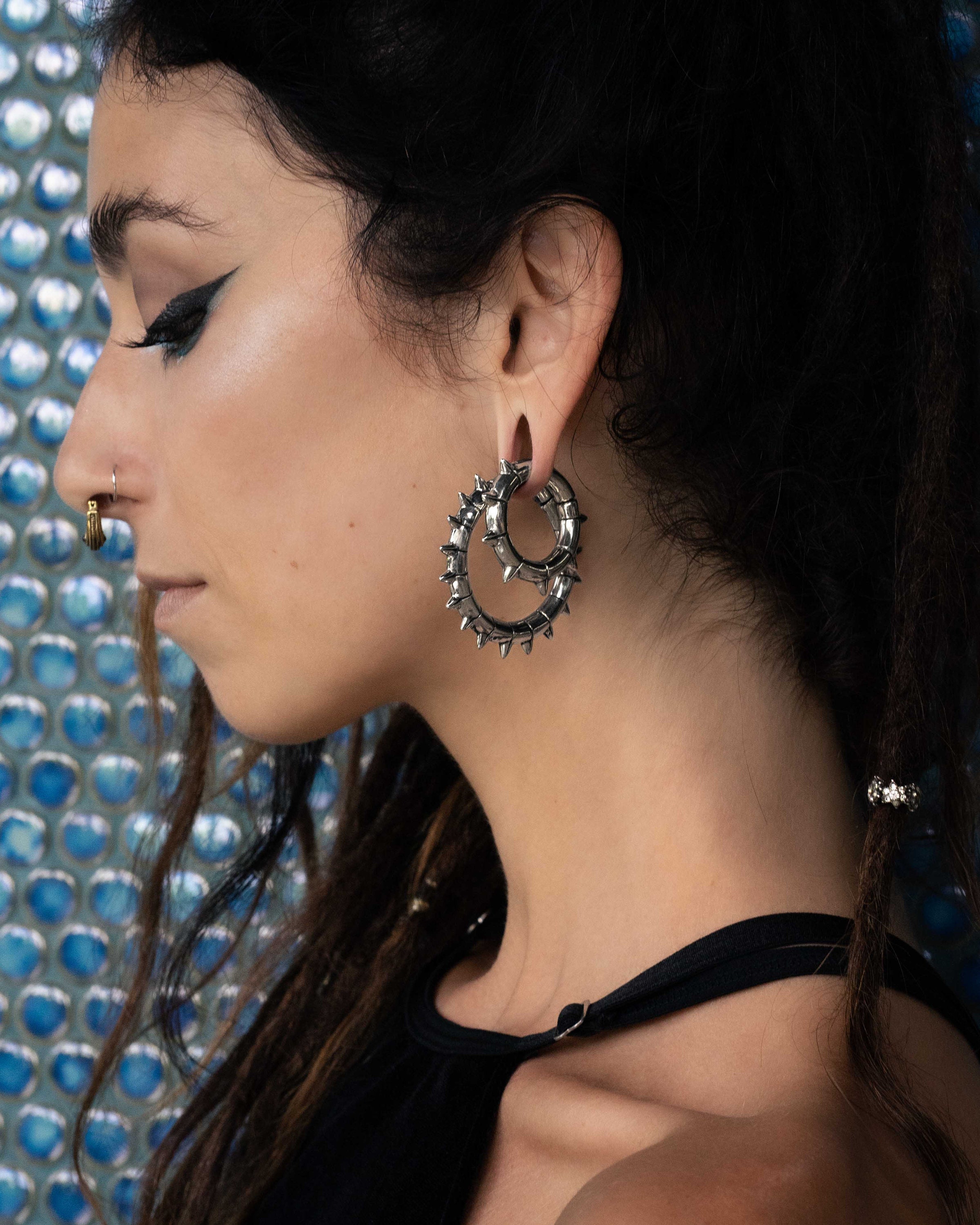 Hoop Ear Weights - 5mm Ear Weights - Silver Ear Hangers - Goth Punk ...