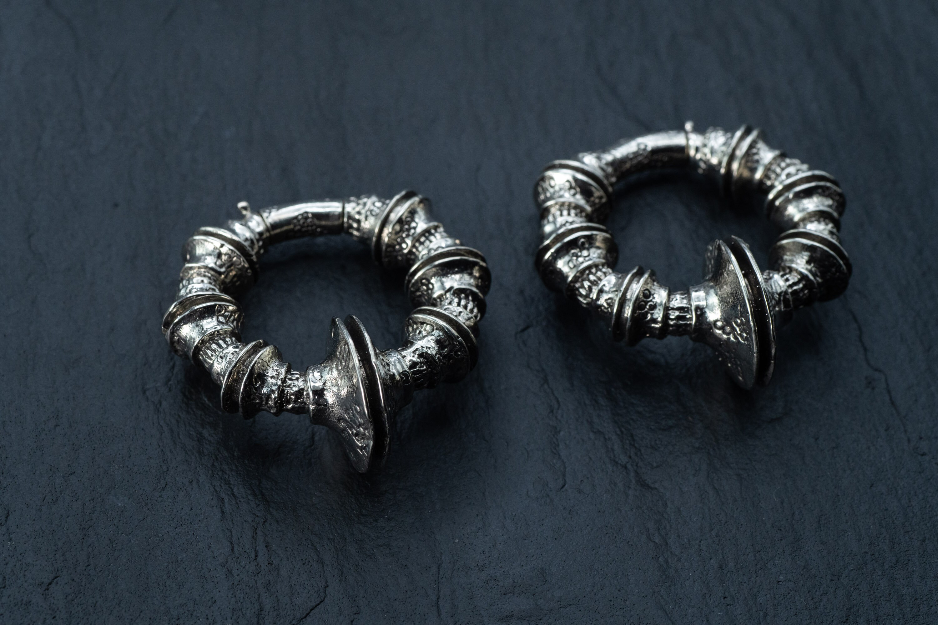 Circle Weights, Heavy Ear Weights, Ear Hangers, Silver Ear Gauges, 2 ...