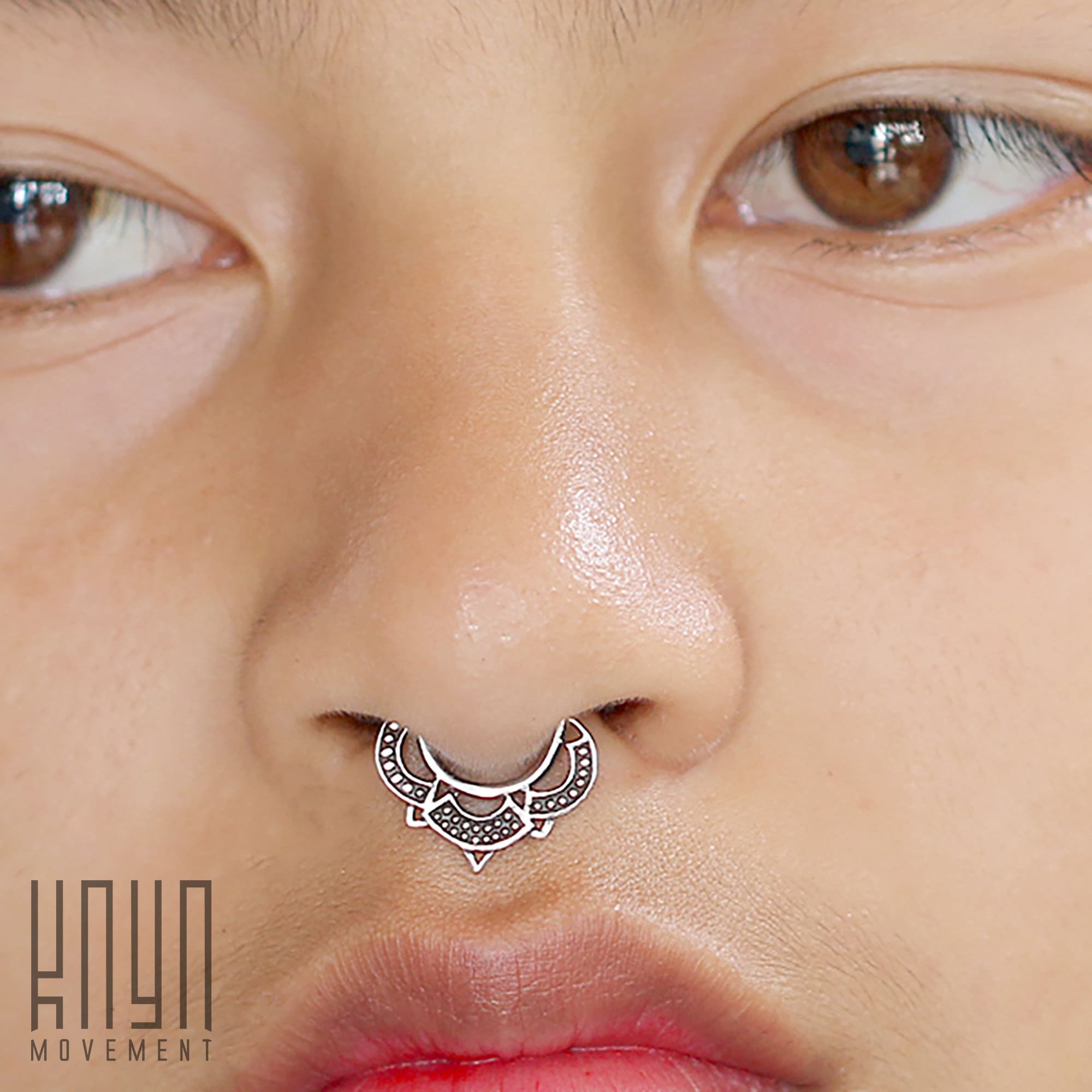 Silver Lotus Flower 8mm Septum Ring - Mandala Nose Ring - Small Hoop ...