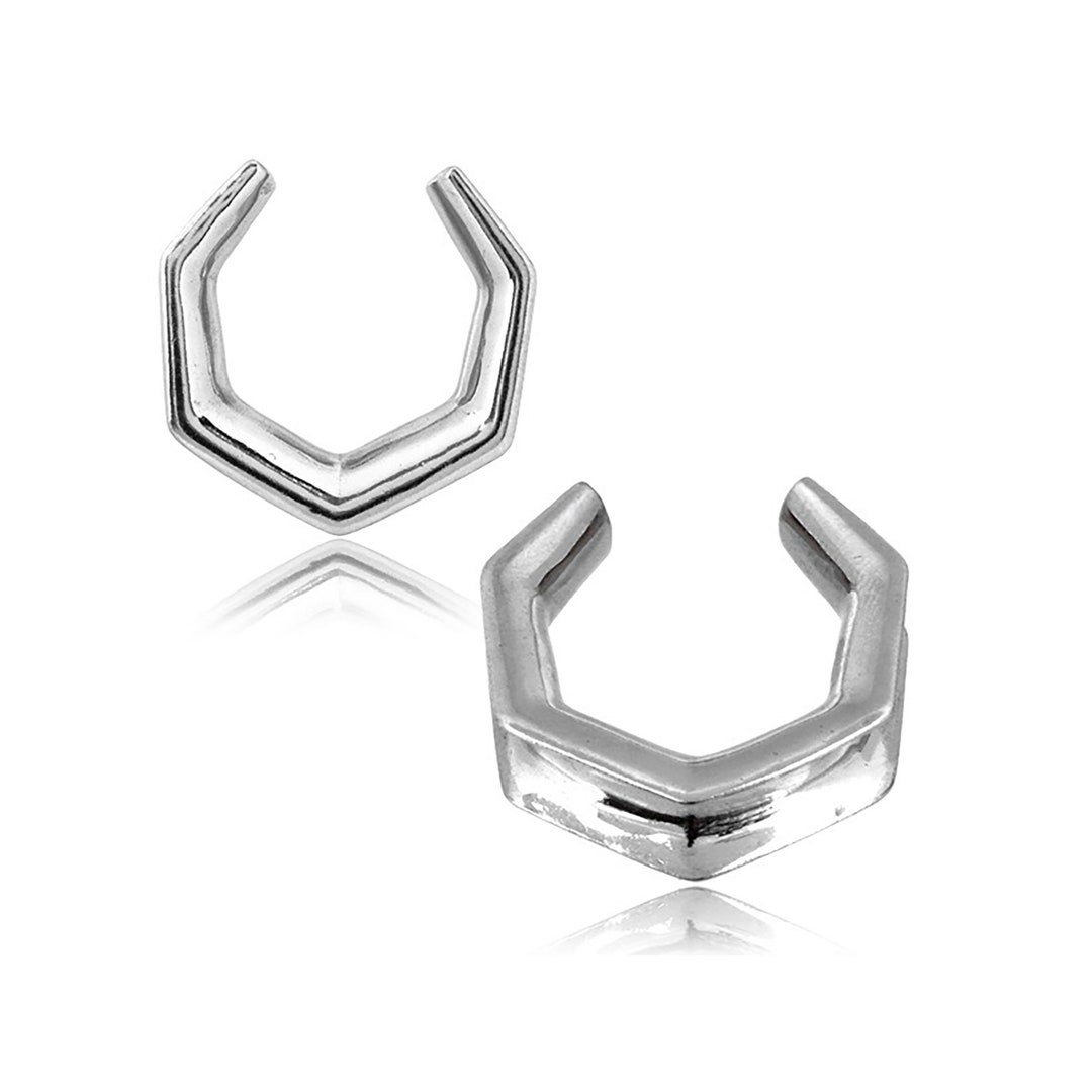 Stainless Steel Hexagon Ear Saddle Plugs 3/4 Gauge - Unique Plugs and ...