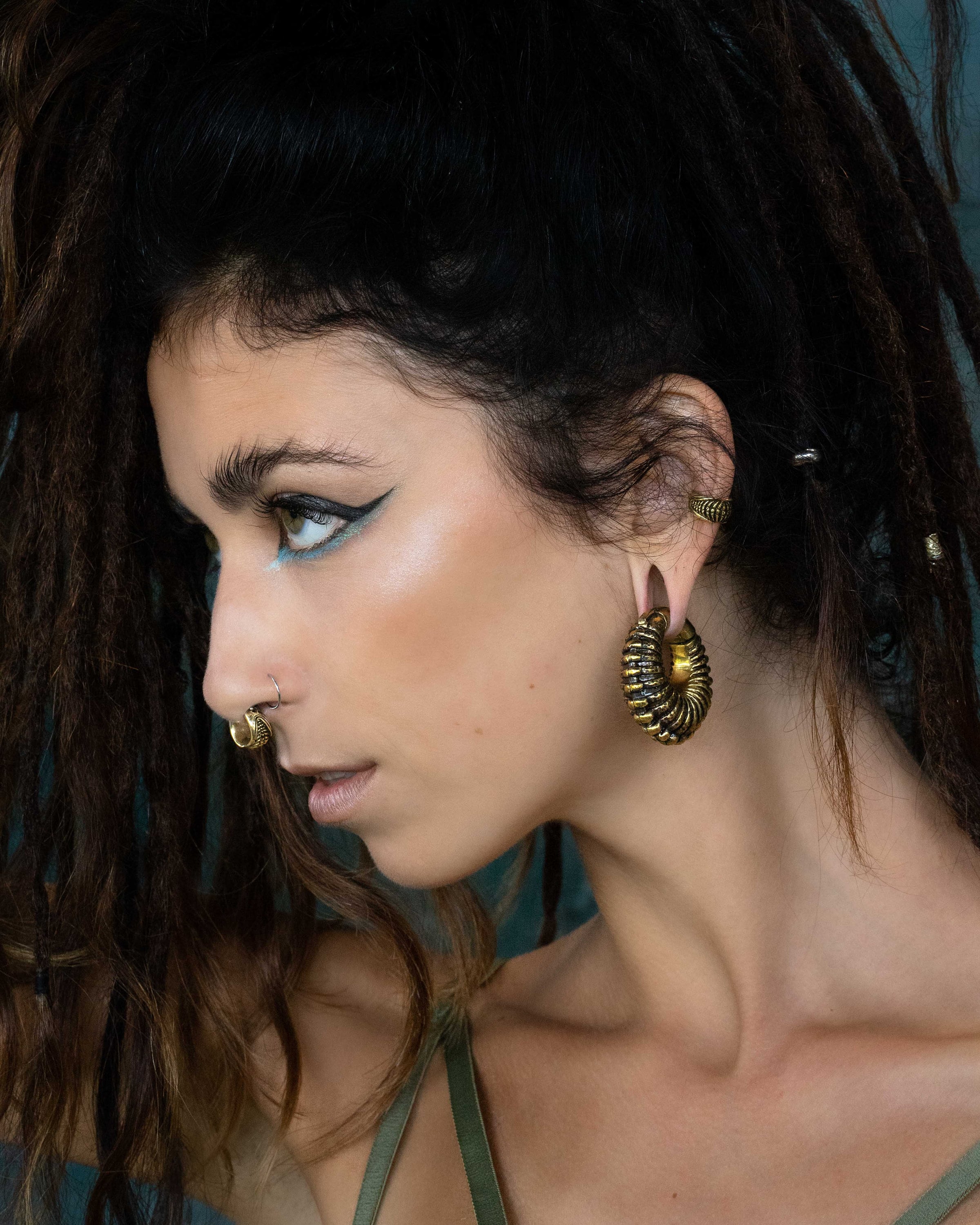 Brass Ear Weights for Stretched Lobes | Heavy Fossil Stretcher | Ear ...