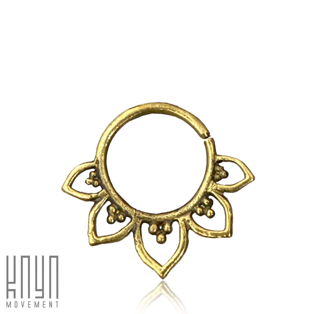 Lotus Flower Septum - 8mm Septum - Boho Piercing - Helix Piercing ...