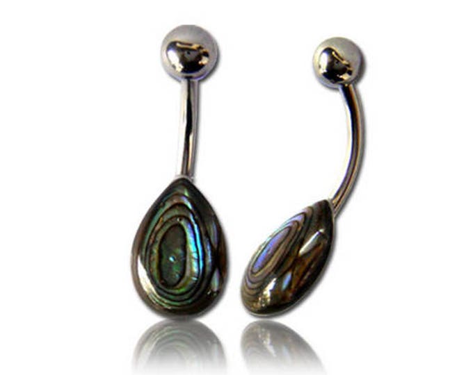 Teardrop Navel - Abalone Shell - Belly Button Jewelry -belly Button ...