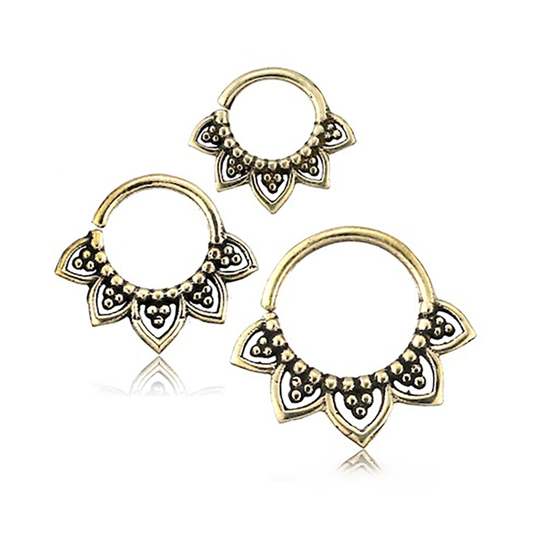 Septum Mandala Fleur de Lotus, Anneaux et piercings Nez doré, Helix ...