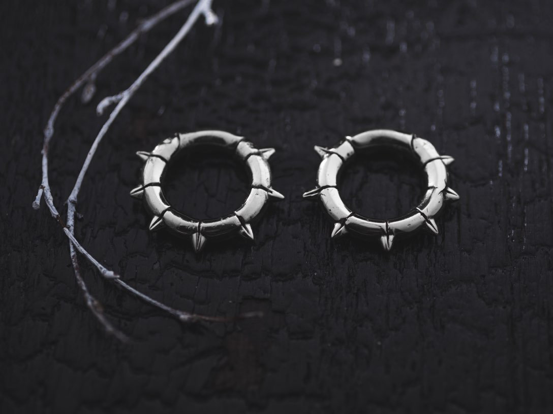 Hoop Ear Weights - 5mm Ear Weights - Silver Ear Hangers - Goth Punk ...