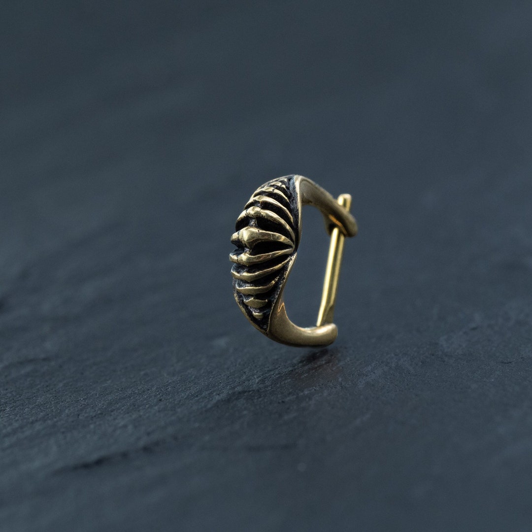 Biomechanical Septum Clicker - 8mm Brass Nose Ring - Edgy Grunge ...