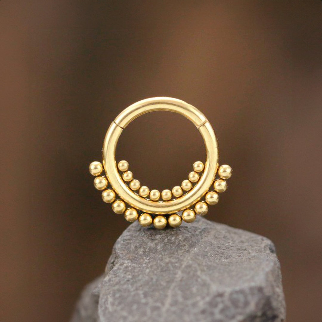 Bohemian Ethnic Septum in 316L Gold PVD Steel "bohra" - Design With ...