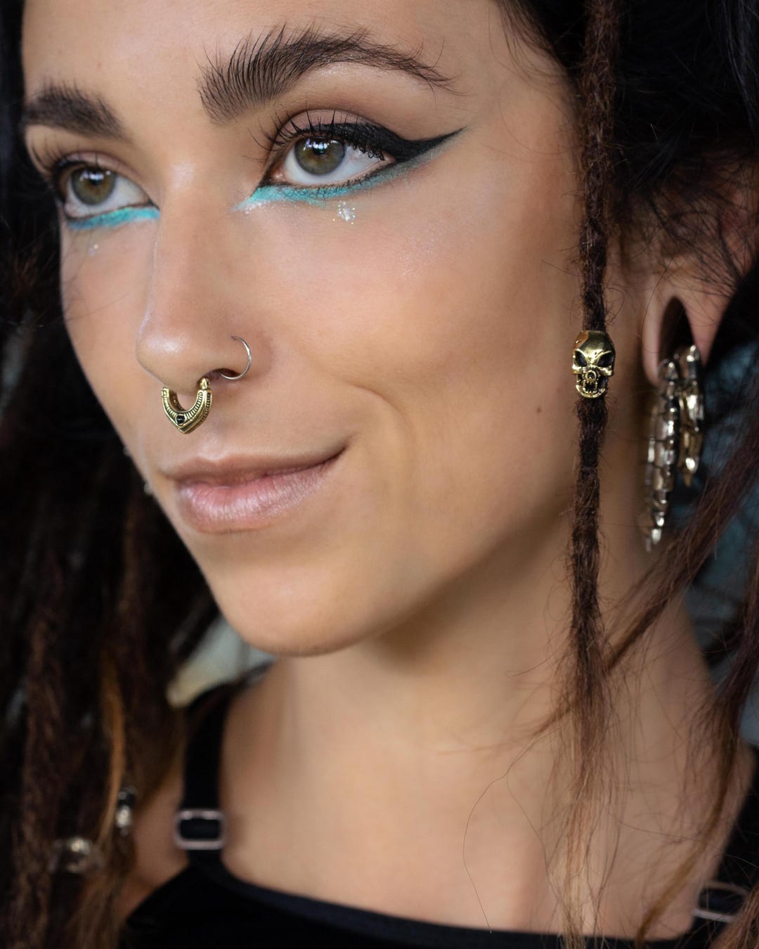 Brass Septum Ring | Biomechanical Horseshoe Clicker in 16g ...