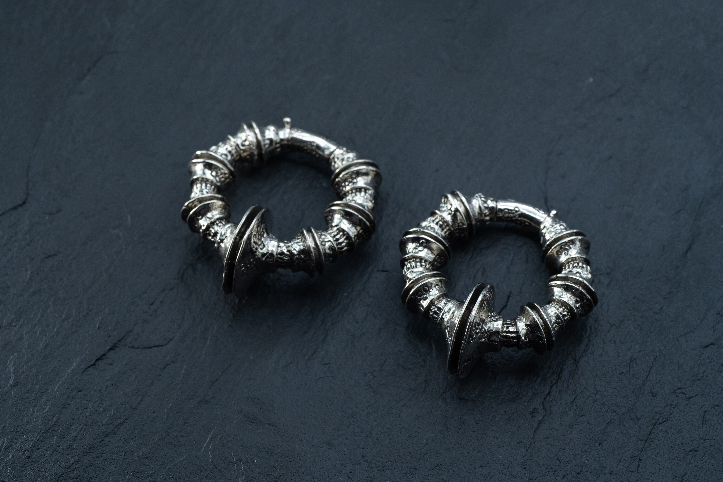 Circle Weights, Heavy Ear Weights, Ear Hangers, Silver Ear Gauges, 2 ...