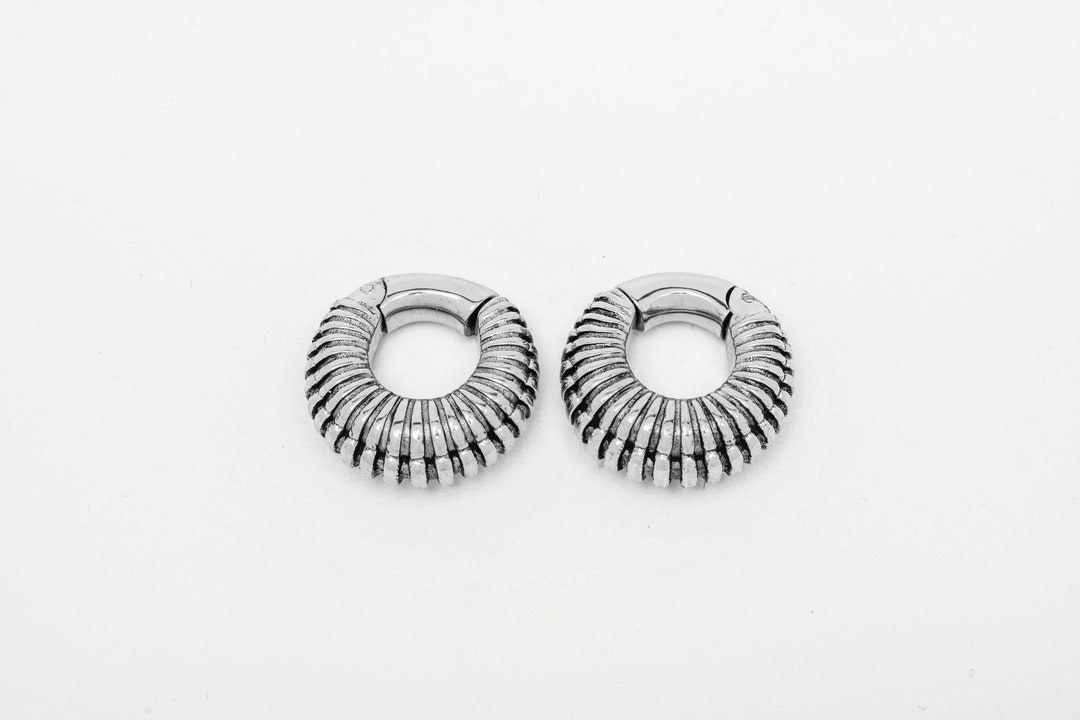 Circle Weights, Heavy Ear Weights, Ear Hangers, Silver Ear Gauges, 2 ...