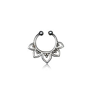 Fake Septum "solara" 925 Silver Mandala: No-pierce Nose Jewelry ...