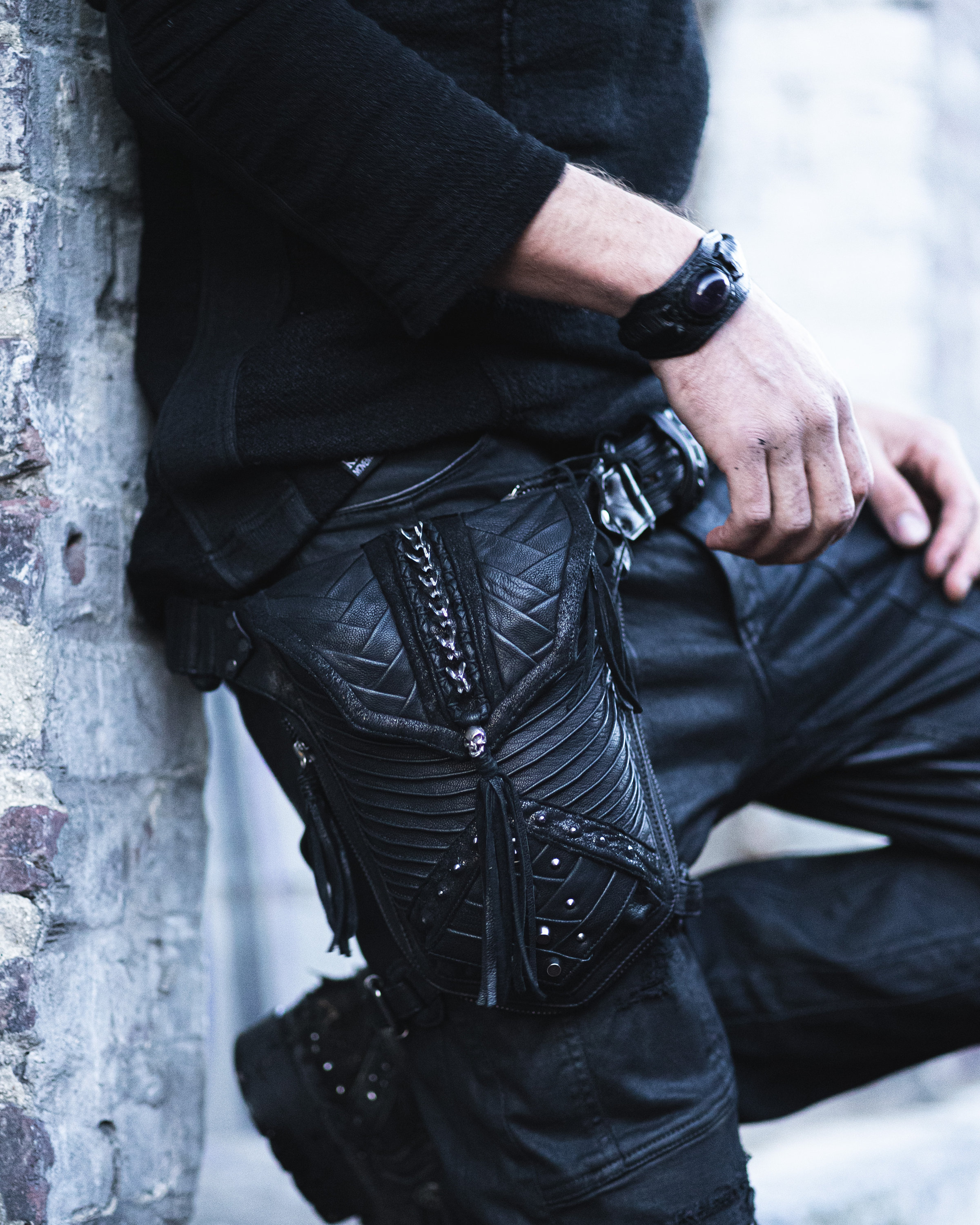 Hip Holster Leg Bag Post Apocalyptic Leather Hip Bag | Etsy