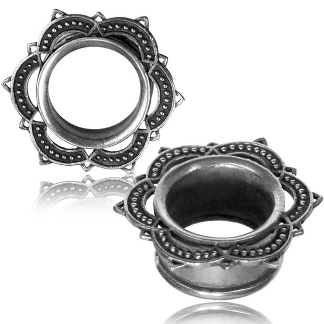 Lotus Flower Tunnels Plug Ear Gauges and Plugs Ethnic Flesh Tunnels 0g ...