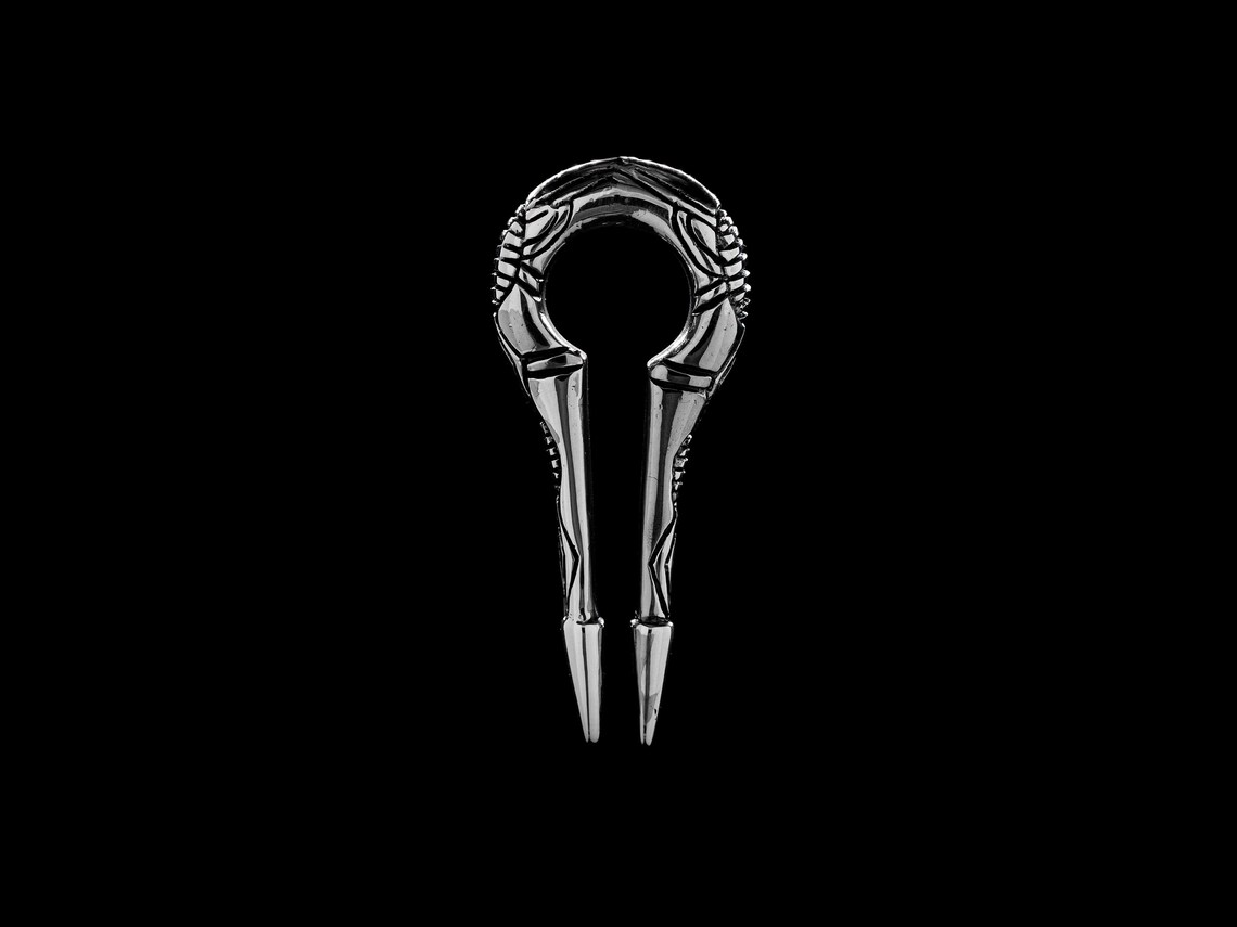 Alien Xenomorph Silver Ear Weights Ear Hangers Hr Giger - Etsy