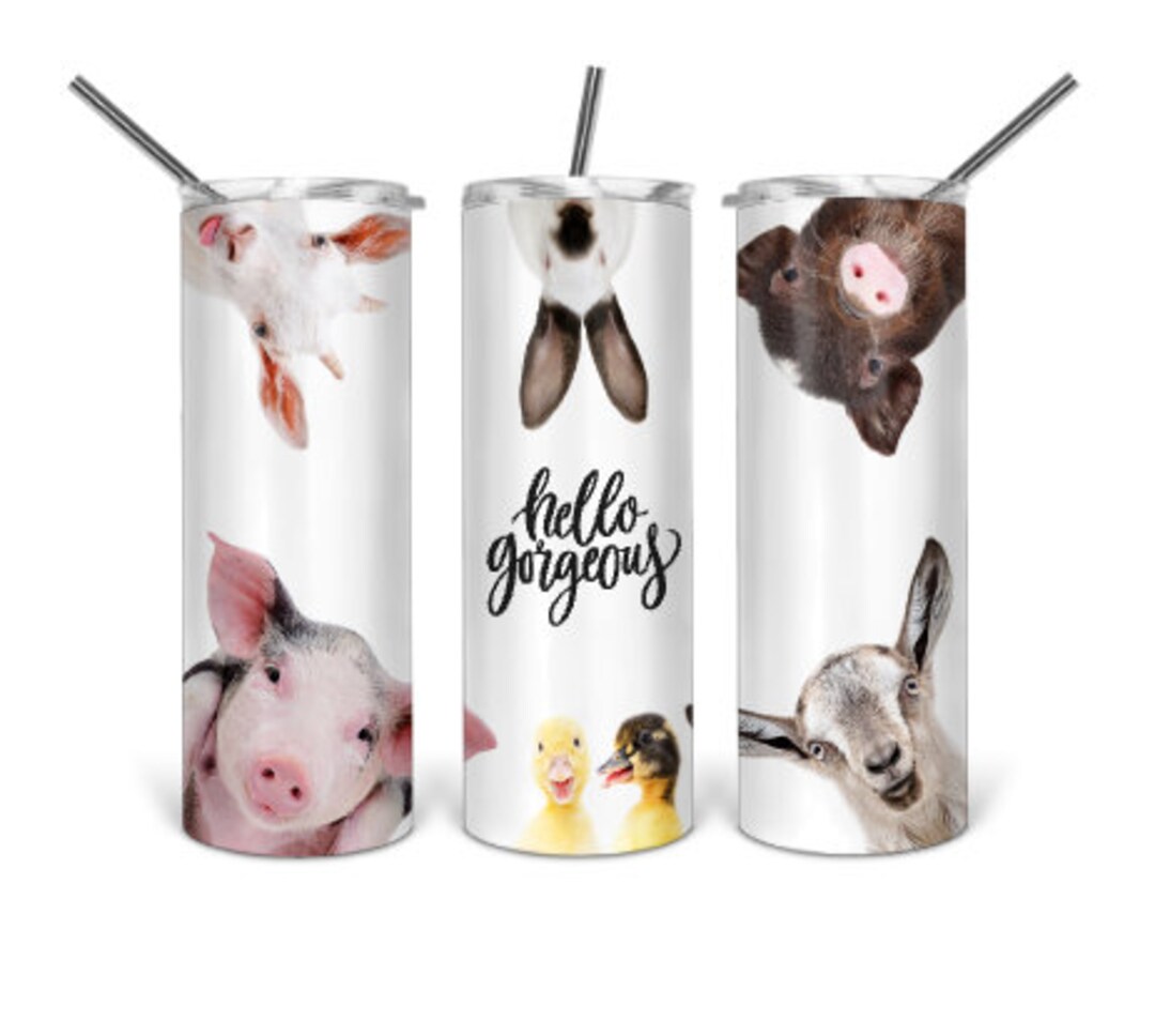 Farm Animal Steel 20oz Tumbler, Animal Gift, Animal Lover Gifts, Vet ...