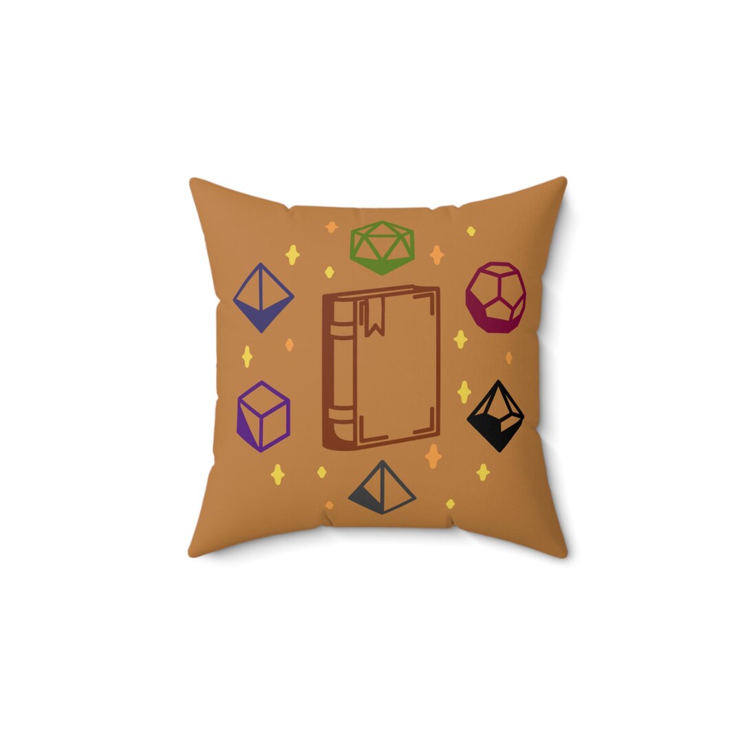 Dungeons and Dragons Pillow, D20 Dice Pillow Spun Polyester Square ...