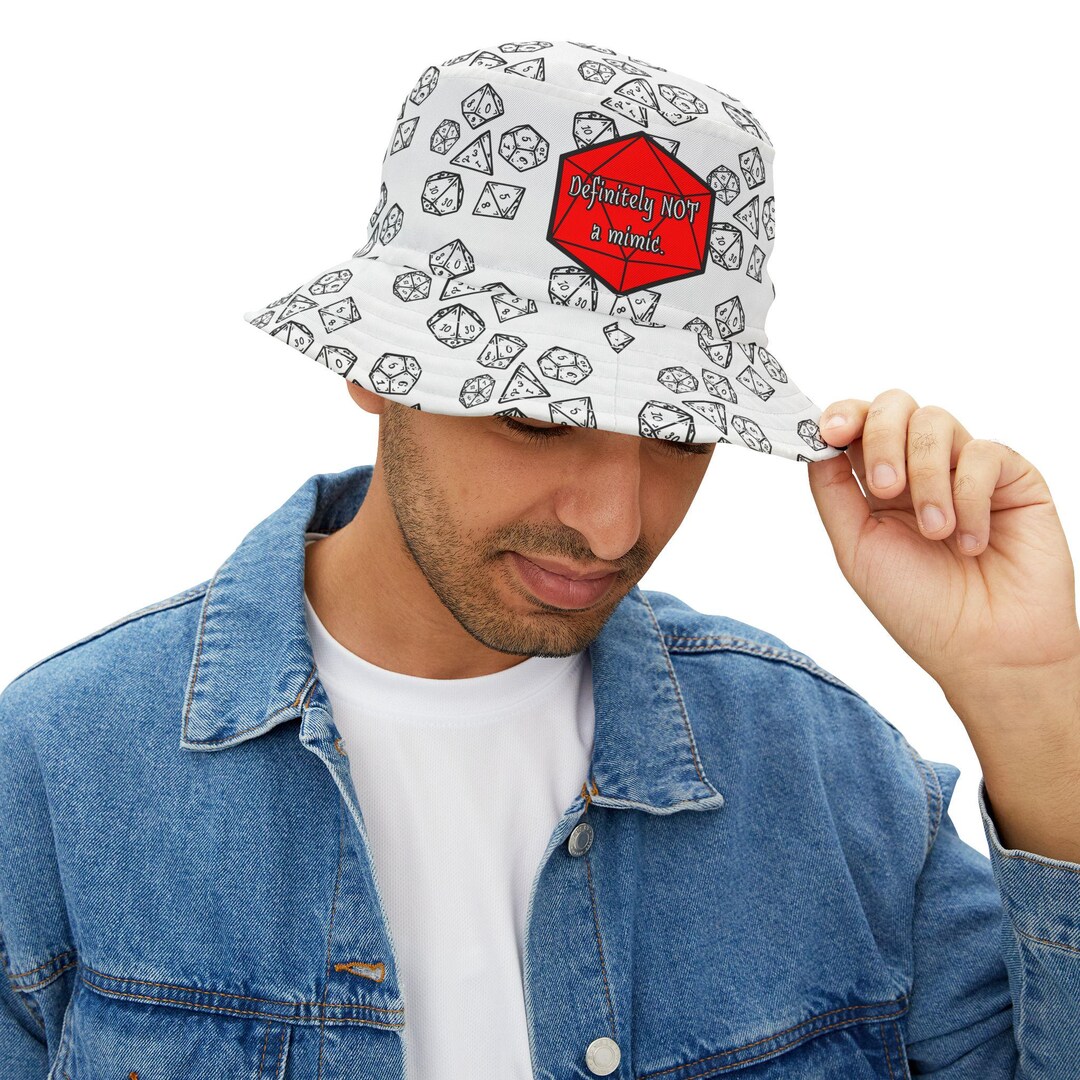 DND Bucket Hat - Definitely Not a Mimic Bucket Hat, DND Dice Bucket Hat ...