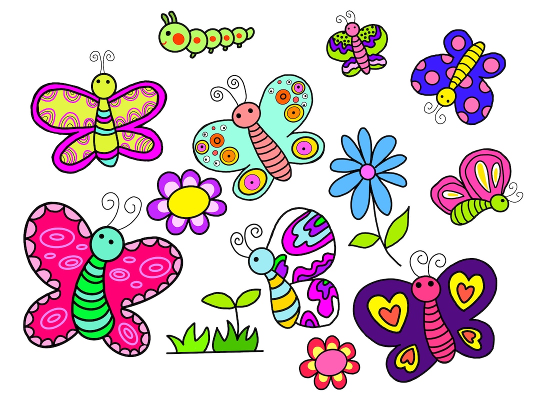 Cute Butterfly Clipart Set - Instant Download for Personal Use - Etsy