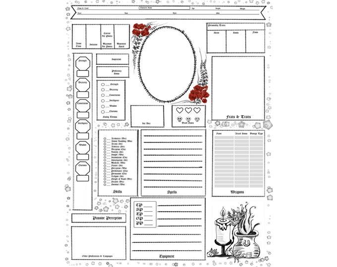 Western Character Sheet - Dnd 5e - Etsy Canada
