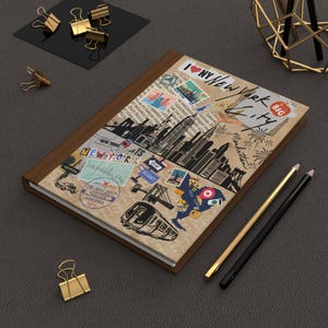 Vitage Collage New York City Hardcover Journal & Notebook, Retro New ...
