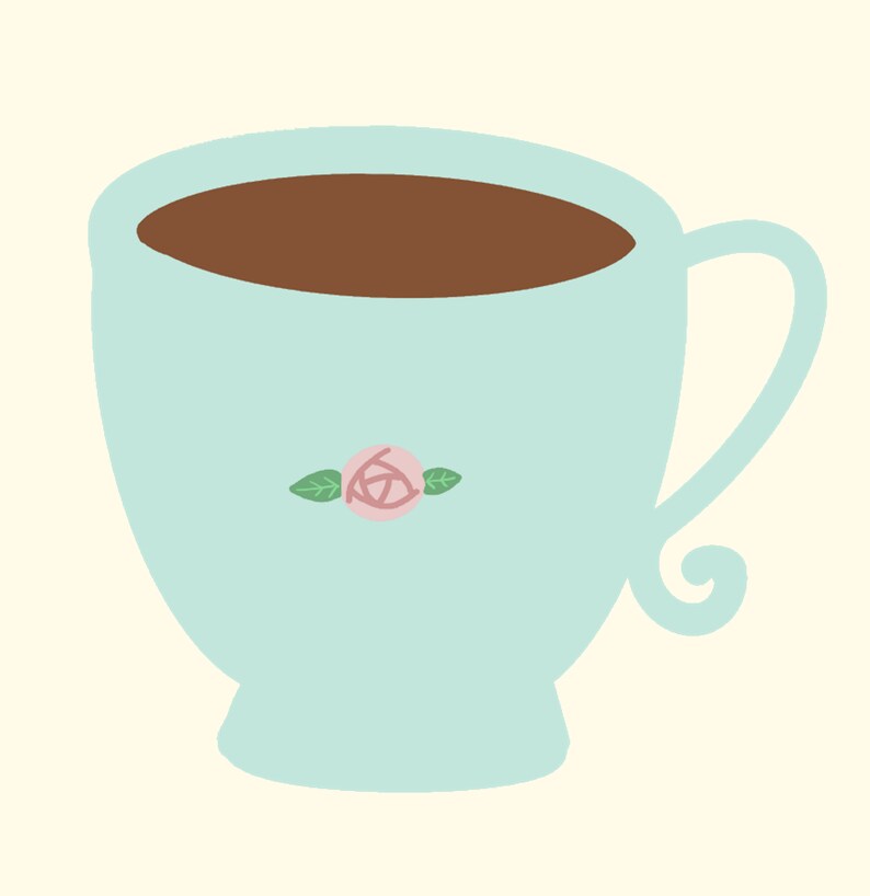 Cute Tea Party Clip Art Tea Time Clipart Instant Download - Etsy