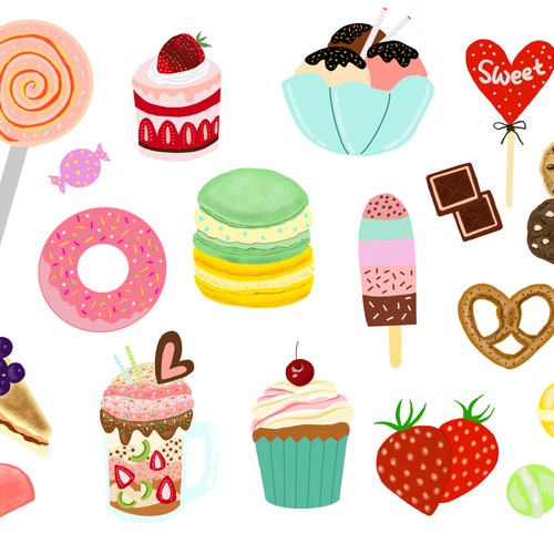Desserts Clipart Sweet Desserts Clipart Ice Cream Clipart - Etsy