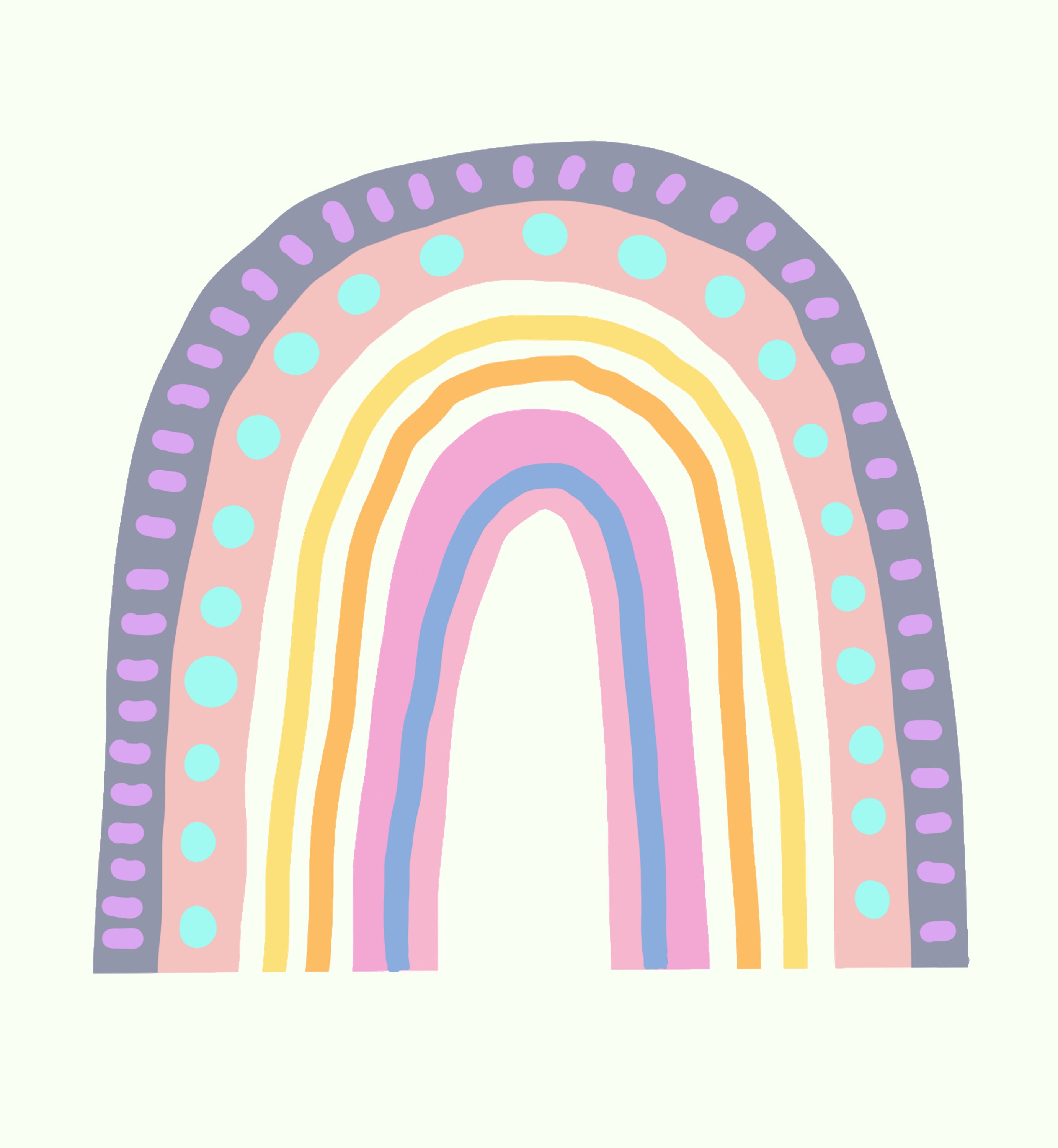 Pastel Rainbow Clipart, Cute Rainbow Clip Art - Instant Downlaod - Etsy