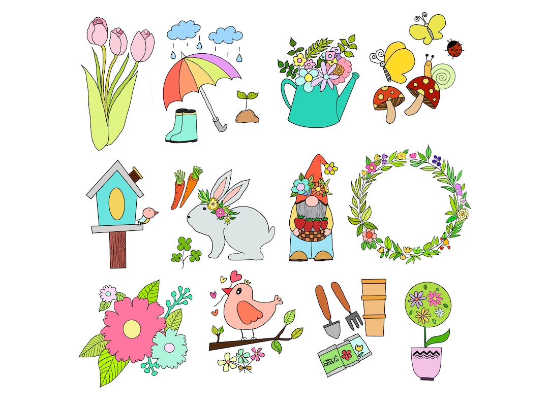 Spring Clipart Set - Instant Download for Personal Use - Etsy