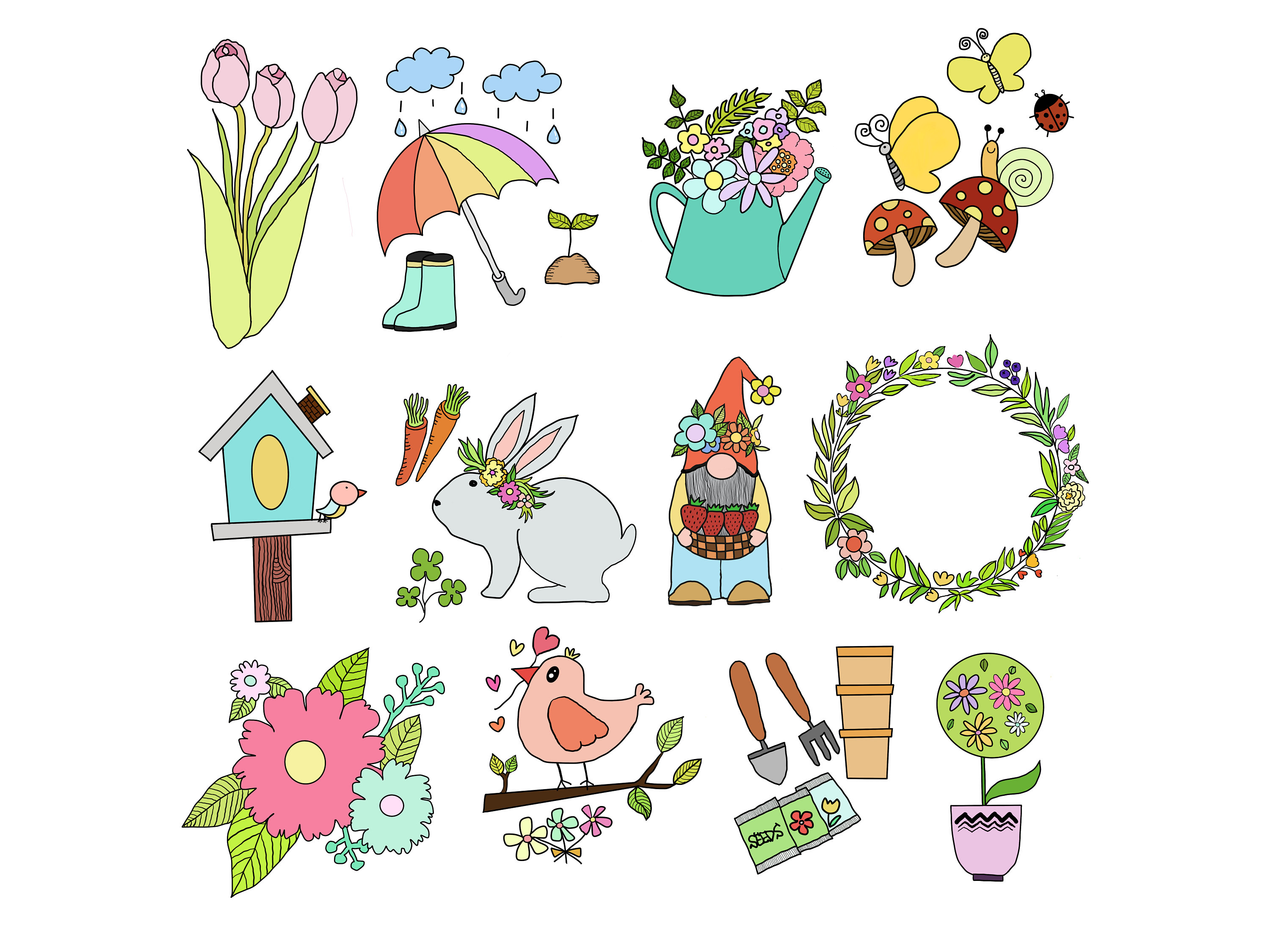Spring Clipart Set Instant Download for Personal Use - Etsy