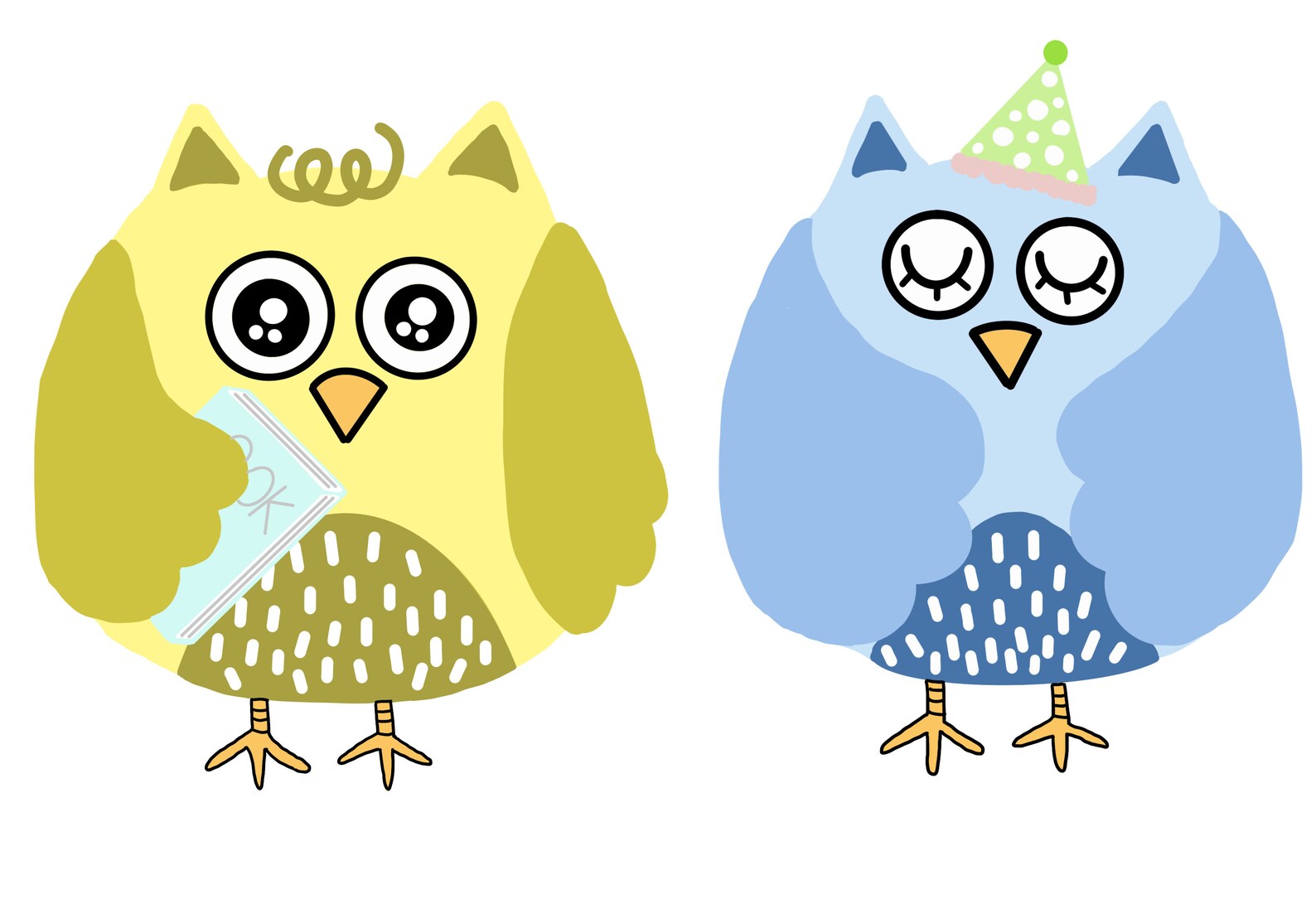Owl Clipart Cute Owls Cute Owl Set Clipart - Etsy