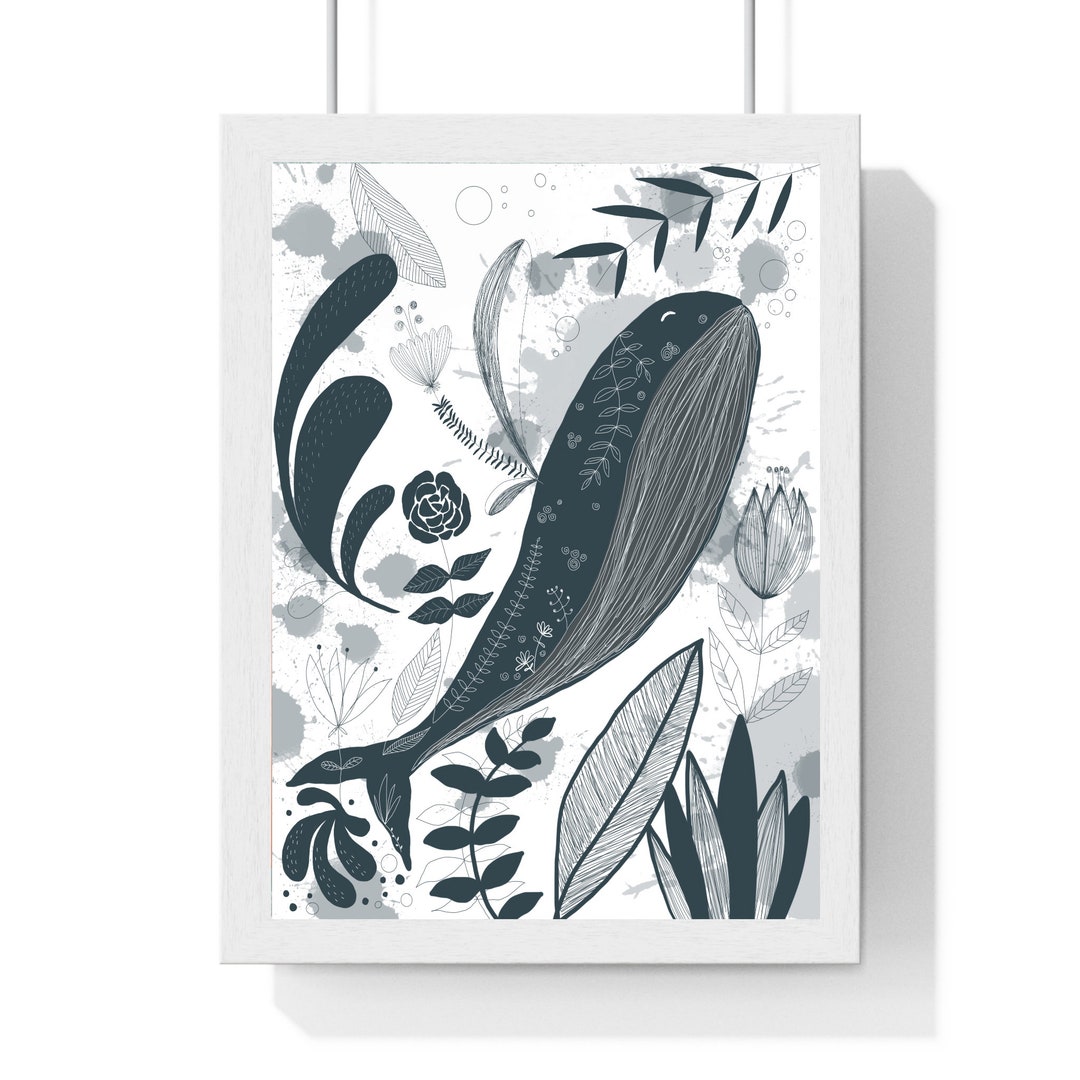 Boho Whale, Boho Style Whale Wall Art, Whale Wall Art Instant Download ...
